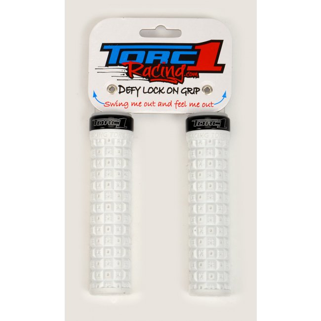 TORC1 RACING DEFY LOCK ON MTB/ATV GRIPS WHITE - MTB Lock On Grips ...